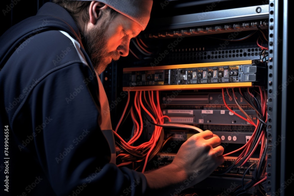 Serviceman engineer system administrator computer specialist man male ...