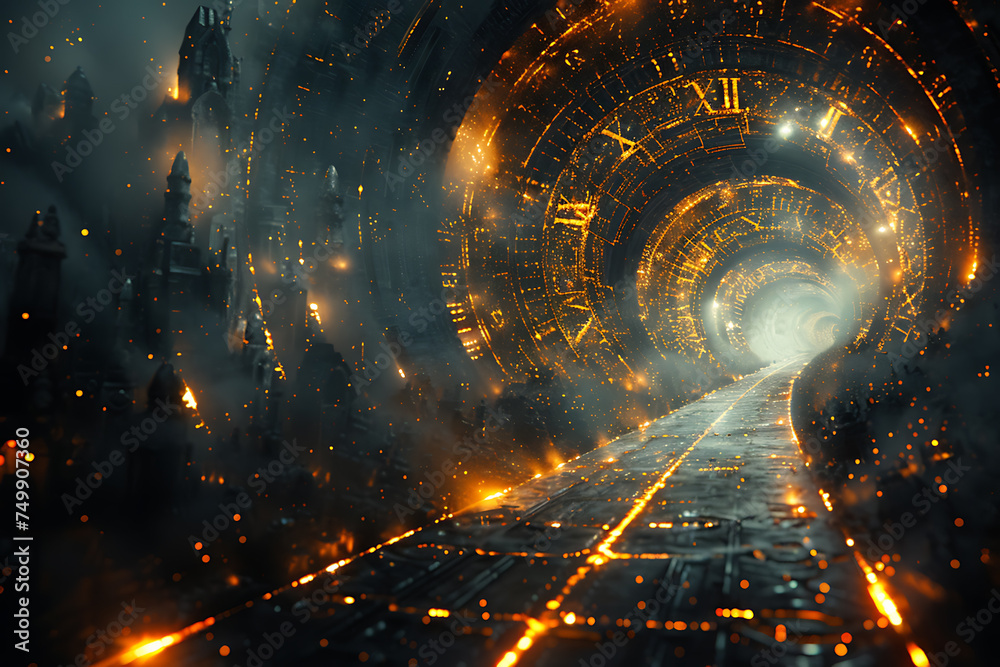 concept of time and clock ,The universe intertwined several timelines ...