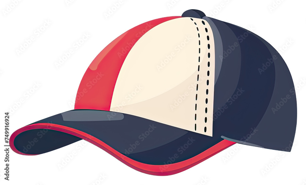 Classic Baseball Cap - Flat Logo Vector Cartoon Illustration. Isolated ...
