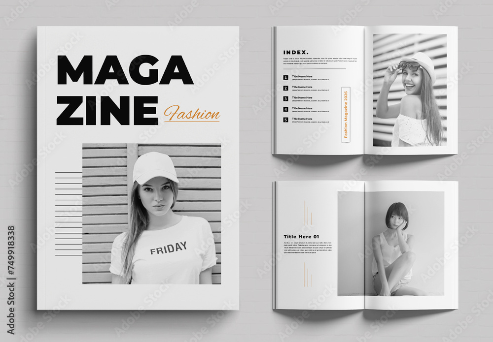 Fashion Magazine Template Layout Stock Template | Adobe Stock