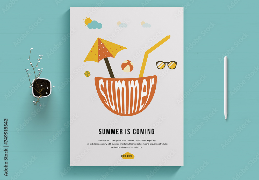 Summer Poster Layout Stock Template | Adobe Stock