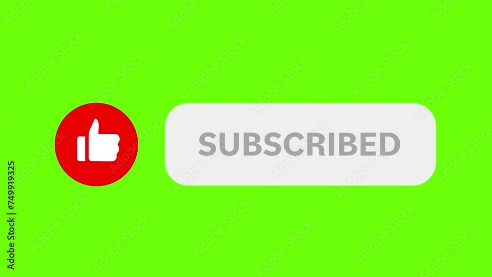 Like and subscribe button for channel animation on green screen. Alpha ...