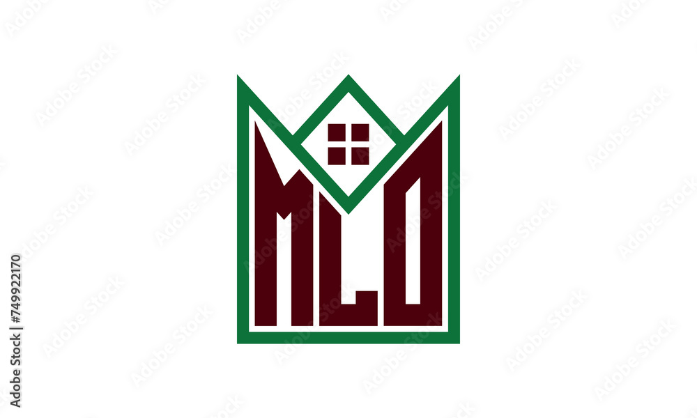 MLO initial letter real estate builders logo design vector ...