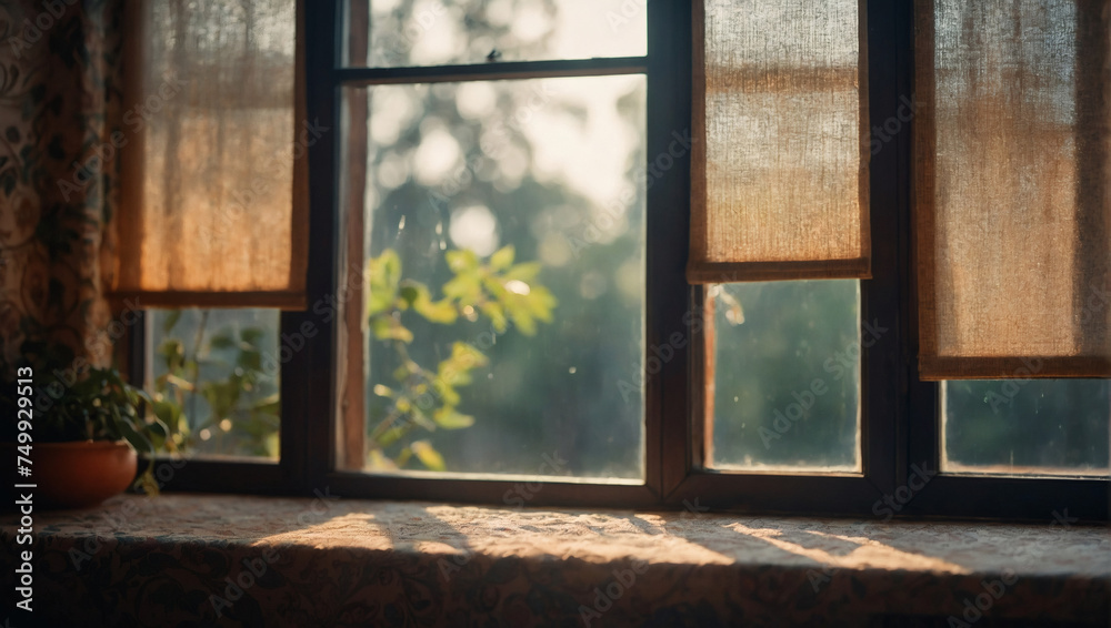 Radiant and positive blurred natural light windows, soft shadow ...