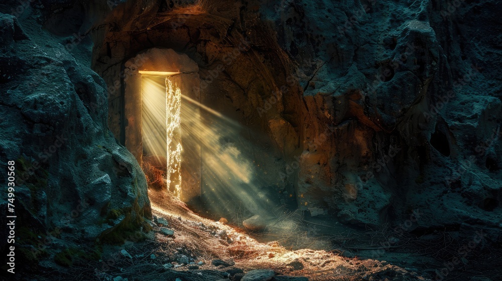 Resurrection of Jesus Christ. Religious Easter background, with strong ...