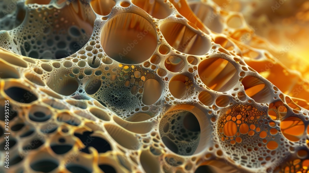colorful fascicle cell of structure under the electron microscope ...