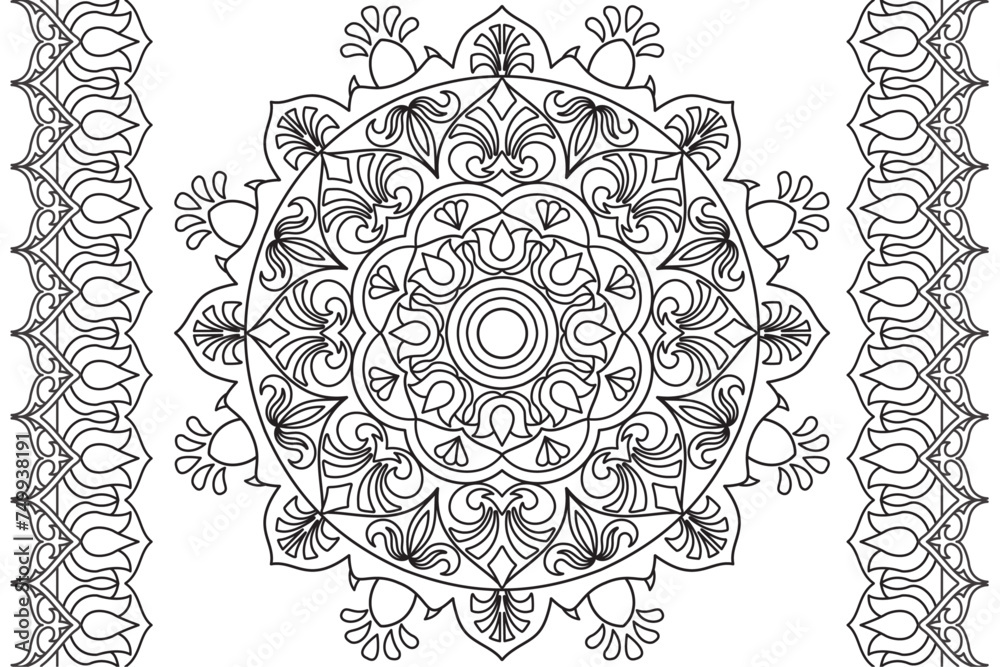 Mandala Coloring page for kids and adults Page for relaxation and ...