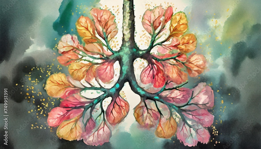 lungs respiratory bronchial tree multiple branched trachea bronchi and ...