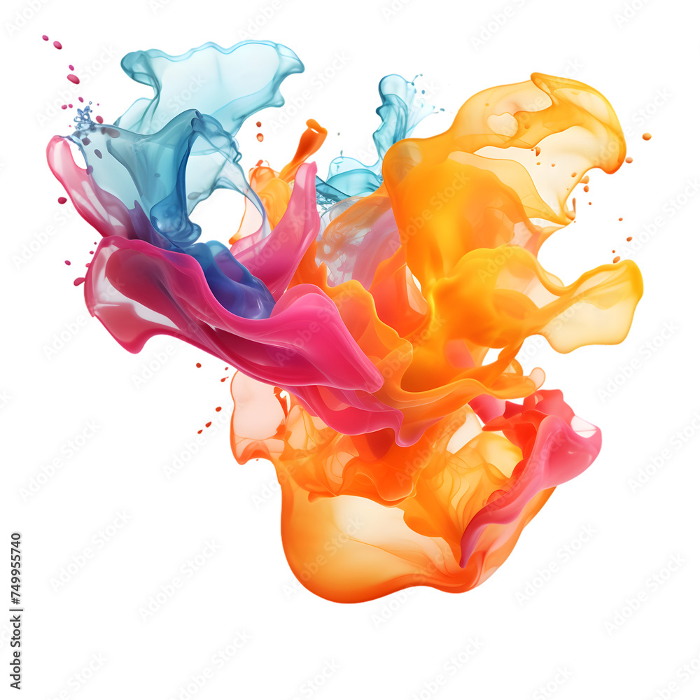 blue, yellow, red, pink, purple floating splash. gel splash png. paint ...