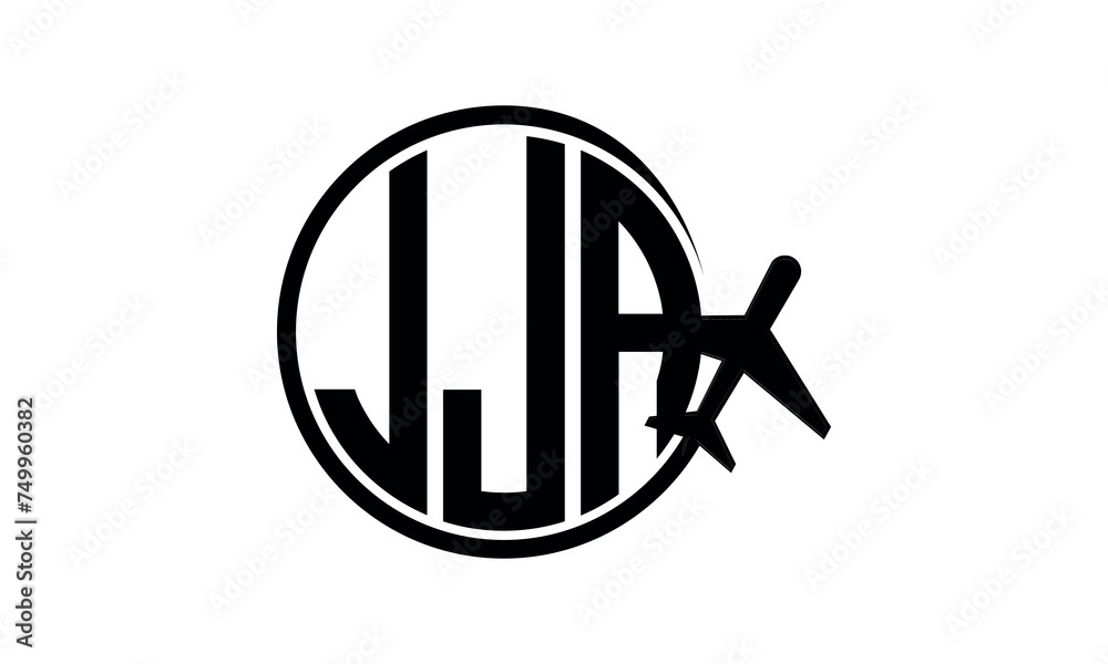 JJA three initial letter circle tour & travel agency logo design vector ...