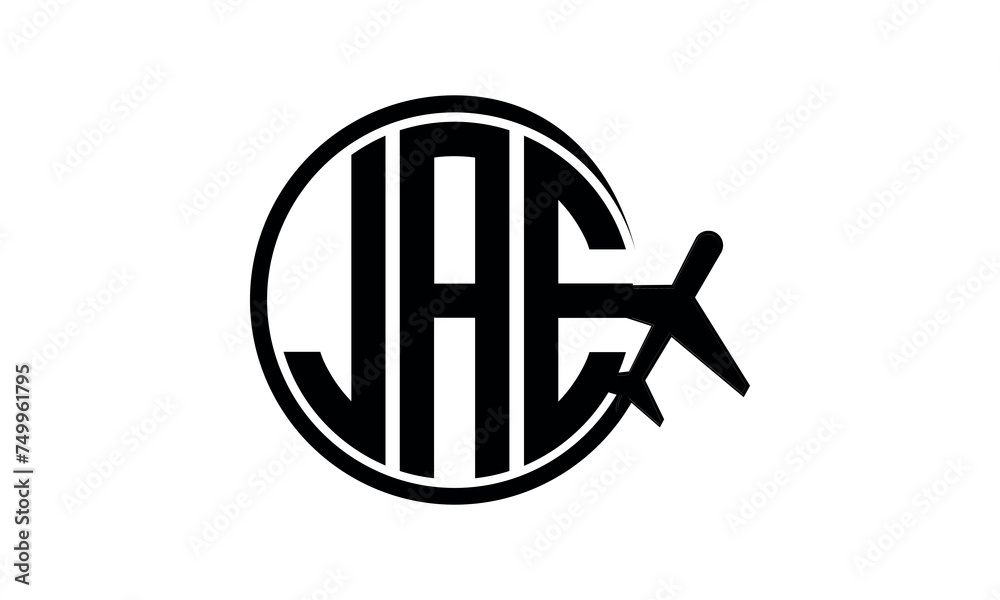 JAE three initial letter circle tour & travel agency logo design vector ...