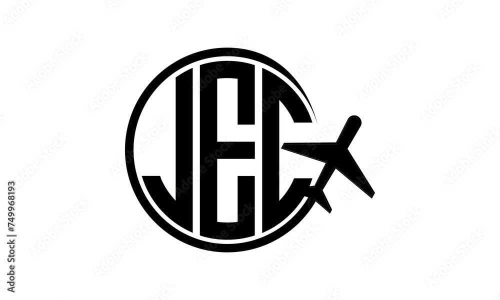 JEC three initial letter circle tour & travel agency logo design vector ...