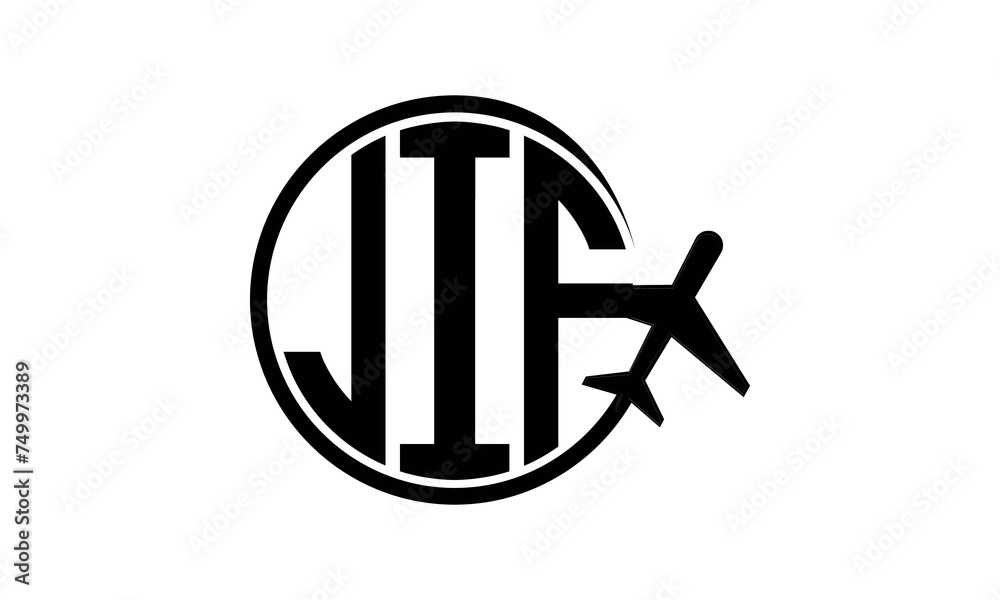 JIF three initial letter circle tour & travel agency logo design vector ...