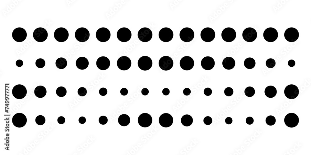 Dot line set. Dotted divider collection. Circle point pattern. Black ...