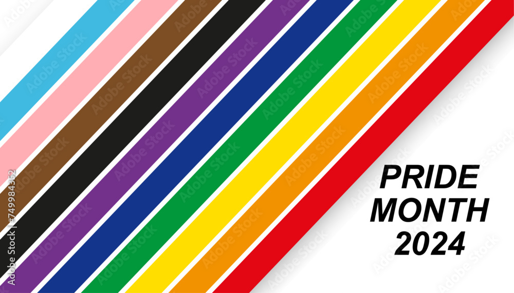 LGBT Pride Month 2024 concept with rainbow flag. LGBTQIA Pride colorful ...