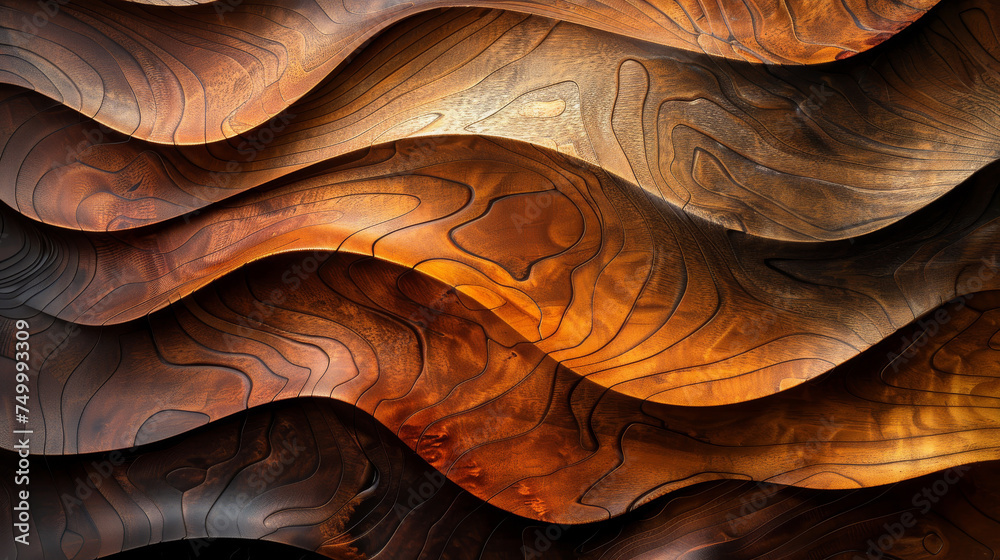 Abstract luxury carved in wood textures, sophisticated patterns etched ...