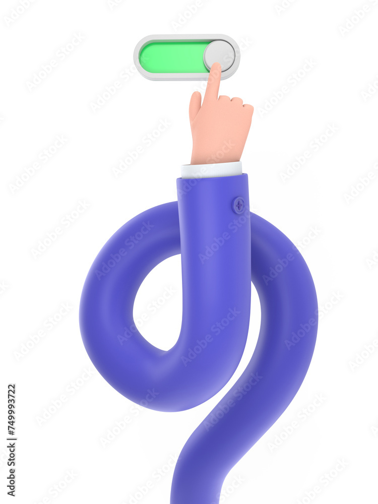 Transparent Backgrounds Mock-up.3d render,cartoon character hand ...