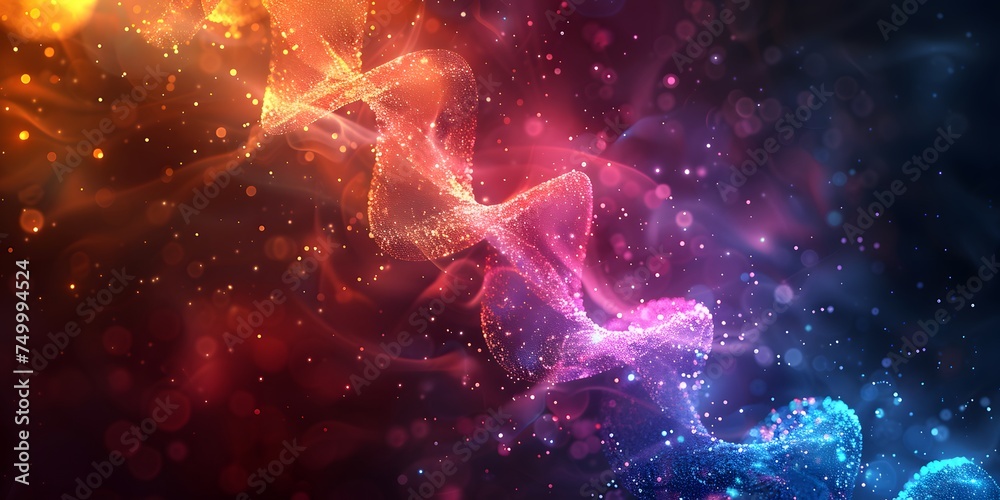 Abstract Dynamic Background Illustrating Particle Waves with Glittering ...