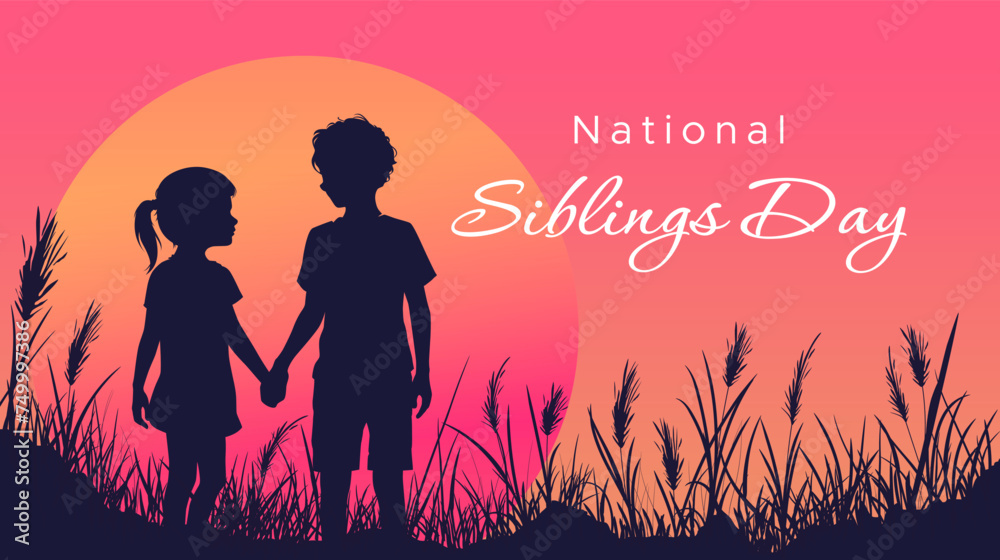 Siblings. Celebration of National Siblings Day. modern minimalist ...