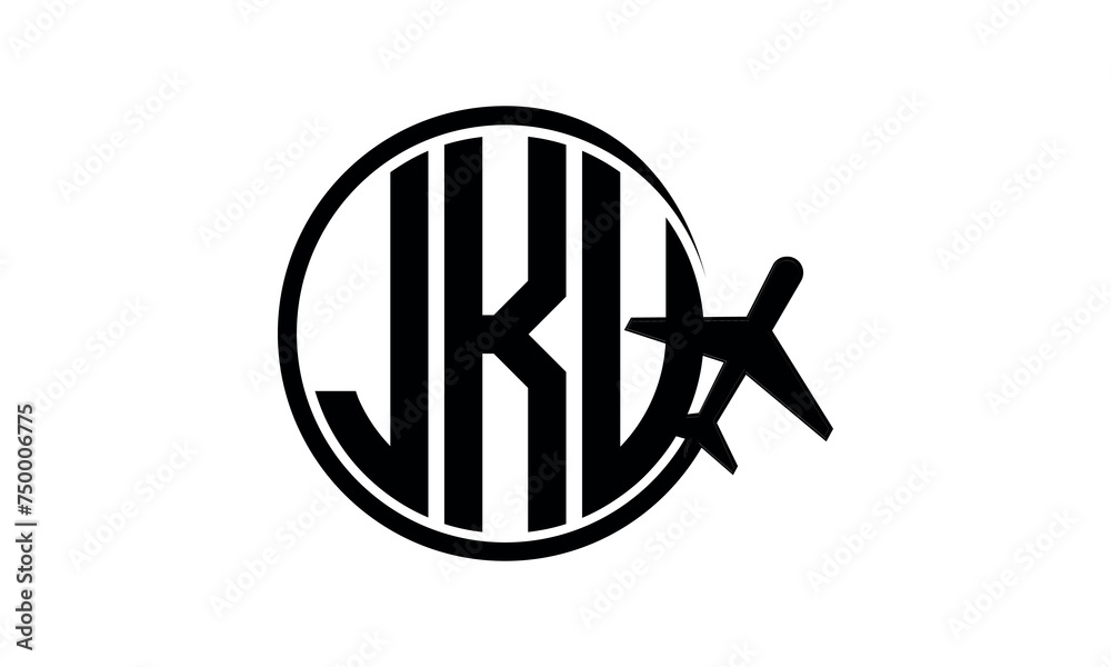 JKU three initial letter circle tour & travel agency logo design vector ...