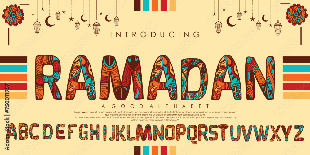 Ramadan American culture font with an African tribal pattern effect ...