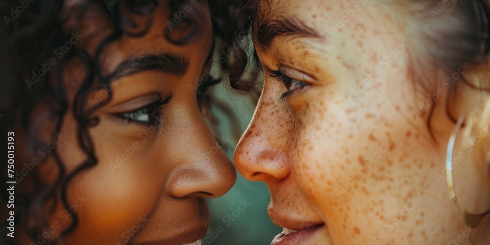 Whisper shared between friends, a close-up capturing the trust and ...