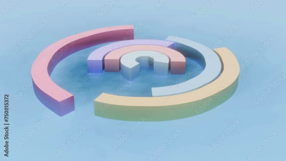 Background of Geometric Shapes. Abstract motion, loop, circular block animation, 3d rendering ...