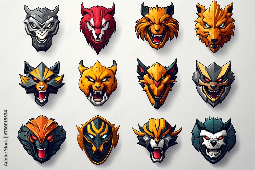ภาพประกอบสต็อก Mascot logo icon set sticker clipart illustration ...