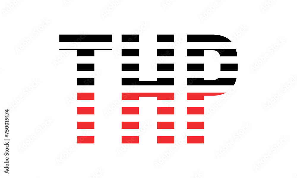 THP three initial letter iconic line negative space minimal logo design ...