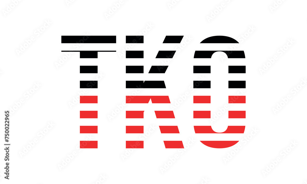 TKO three initial letter iconic line negative space minimal logo design ...
