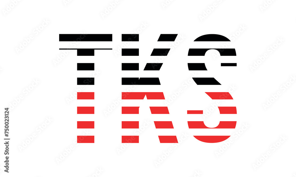 TKS three initial letter iconic line negative space minimal logo design ...