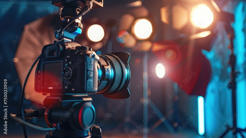 Professional camera setup in a studio - Image depicting a professional ...