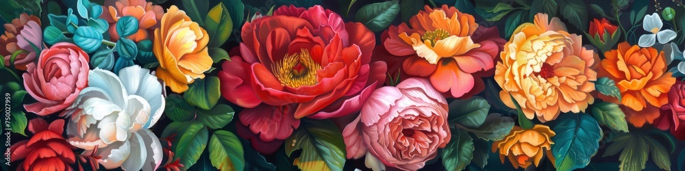 Floral Study with Vibrant Hues, Render a floral arrangement using ... Floral Study with Vibrant Hues, Render a floral arrangement using ...