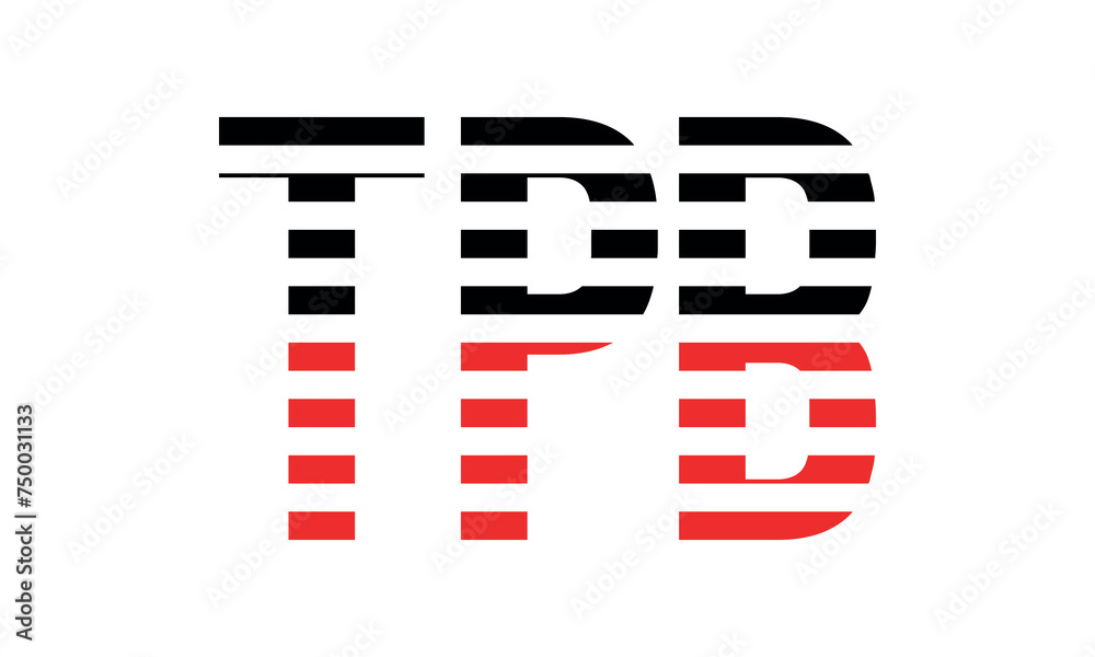 TPB three initial letter iconic line negative space minimal logo design ...