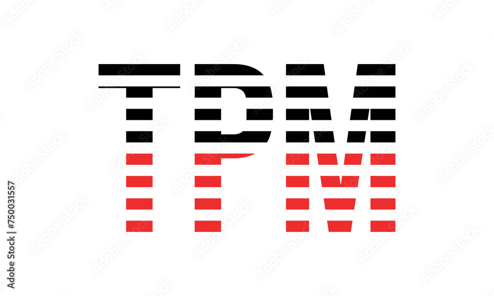 TPM three initial letter iconic line negative space minimal logo design ...