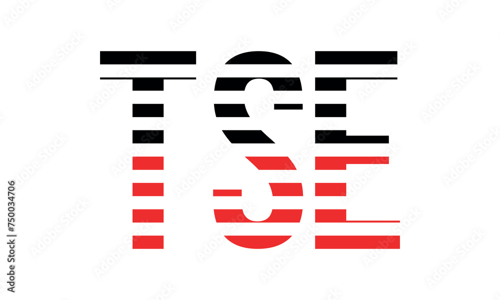 TSE three initial letter iconic line negative space minimal logo design ...