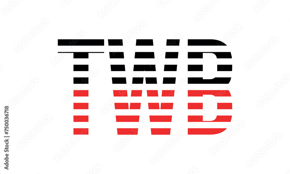 TWB three initial letter iconic line negative space minimal logo design ...