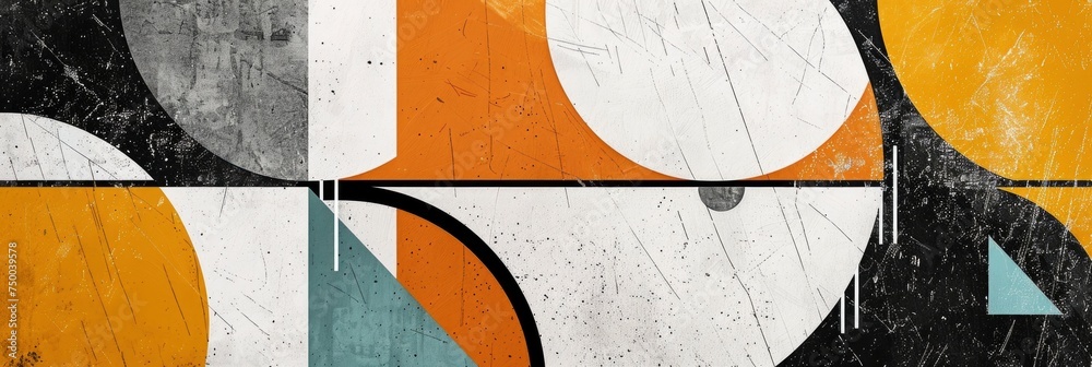 Abstract Geometric Shapes, Design an abstract artwork using geometric ...