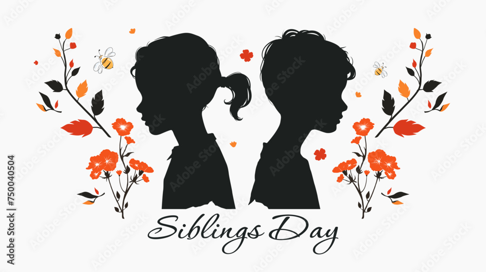 Siblings. Celebration of National Siblings Day. modern minimalist ...