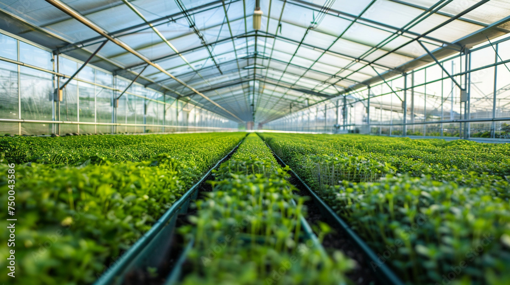 Climate-controlled greenhouses adjust temperature, humidity, and ...