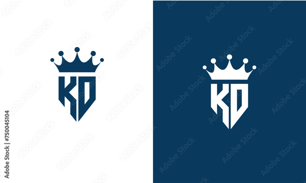 KD Letter With Crown Logo Design Vector Template Alphabet Initial ...