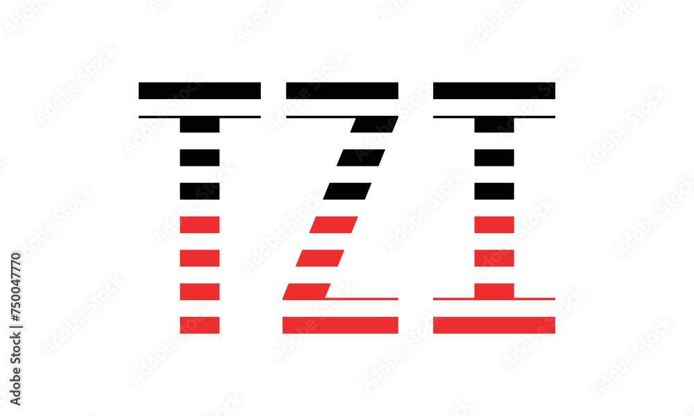 TZI three initial letter iconic line negative space minimal logo design ...