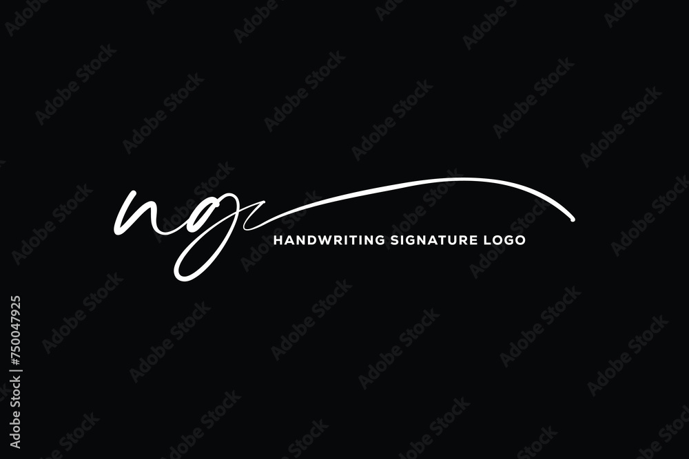 NG initials Handwriting signature logo. NG Hand drawn Calligraphy ...