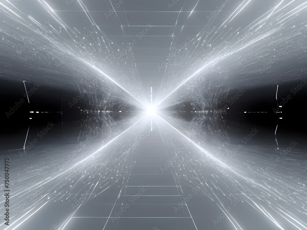 Pulsating Particles Futuristic Plexus Tech Background Digital