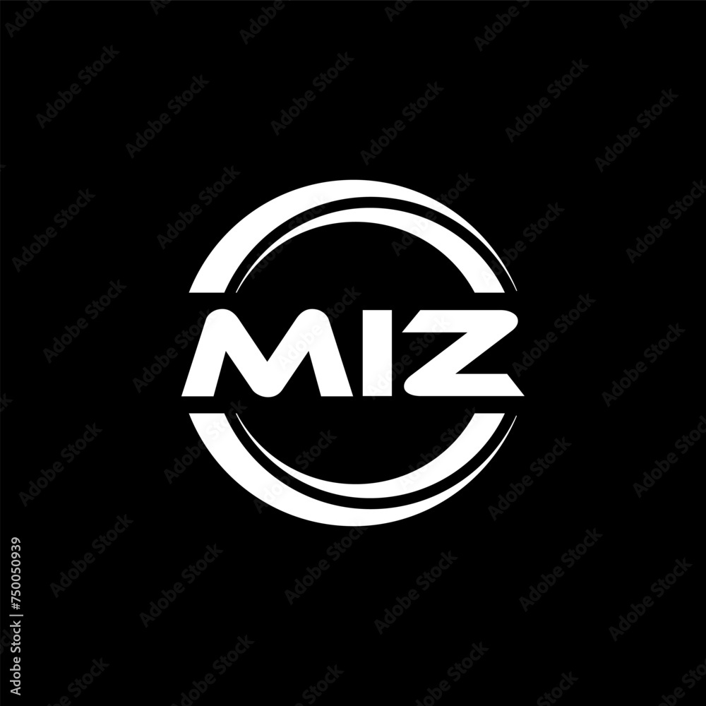 MIZ letter logo design with black background in illustrator, vector ...