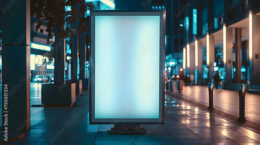 Display, blank clean screen or signboard mockup for offers or ...