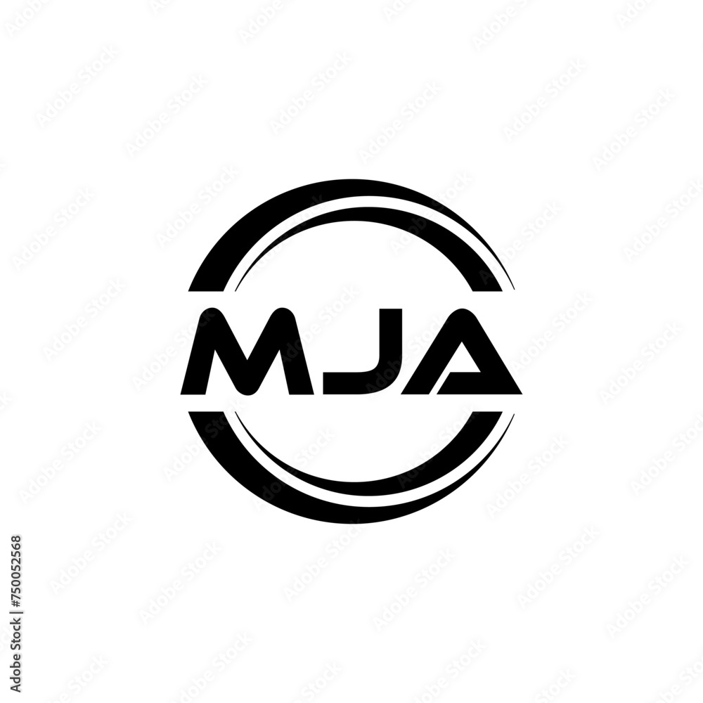 MJA letter logo design with white background in illustrator, vector ...