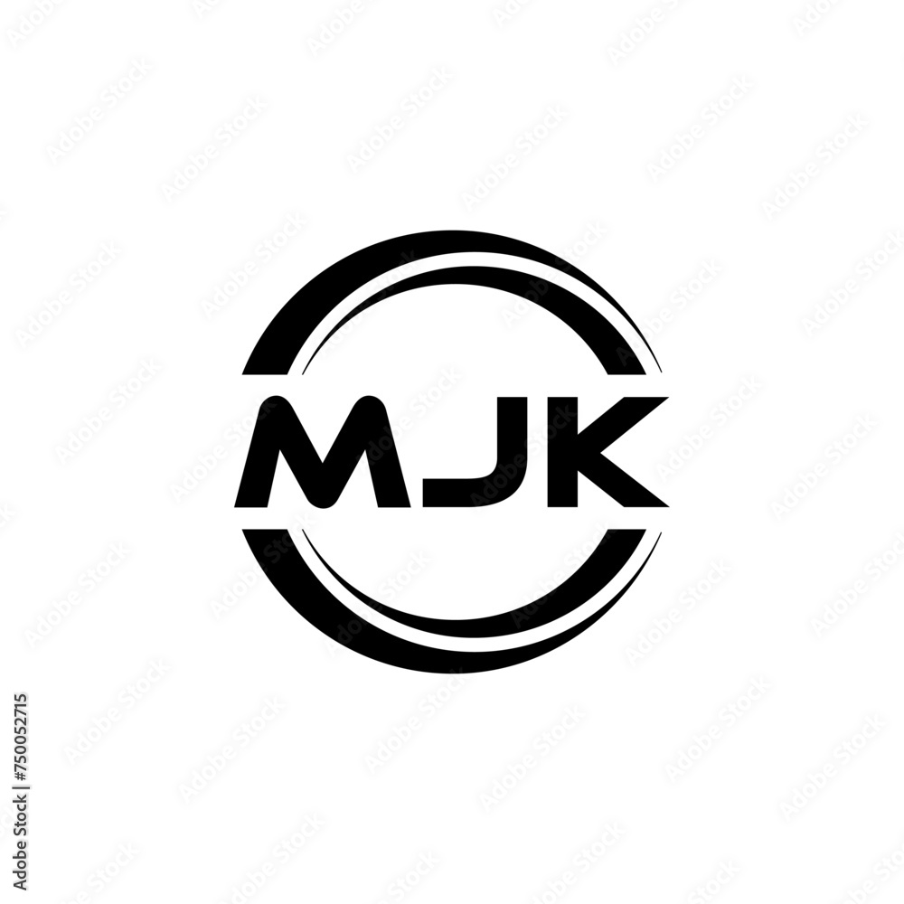 MJK letter logo design with white background in illustrator, vector ...
