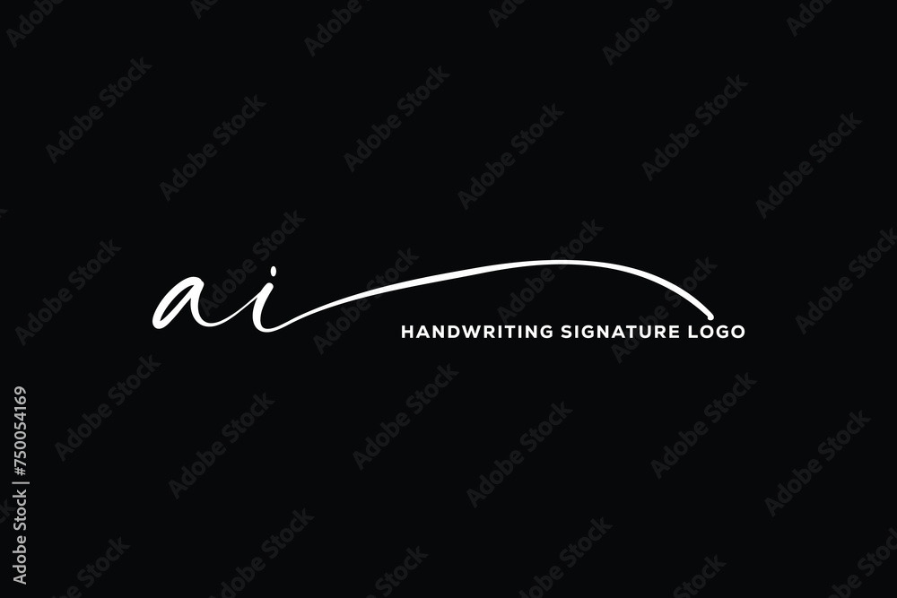 AI initials Handwriting signature logo. AI Hand drawn Calligraphy ...