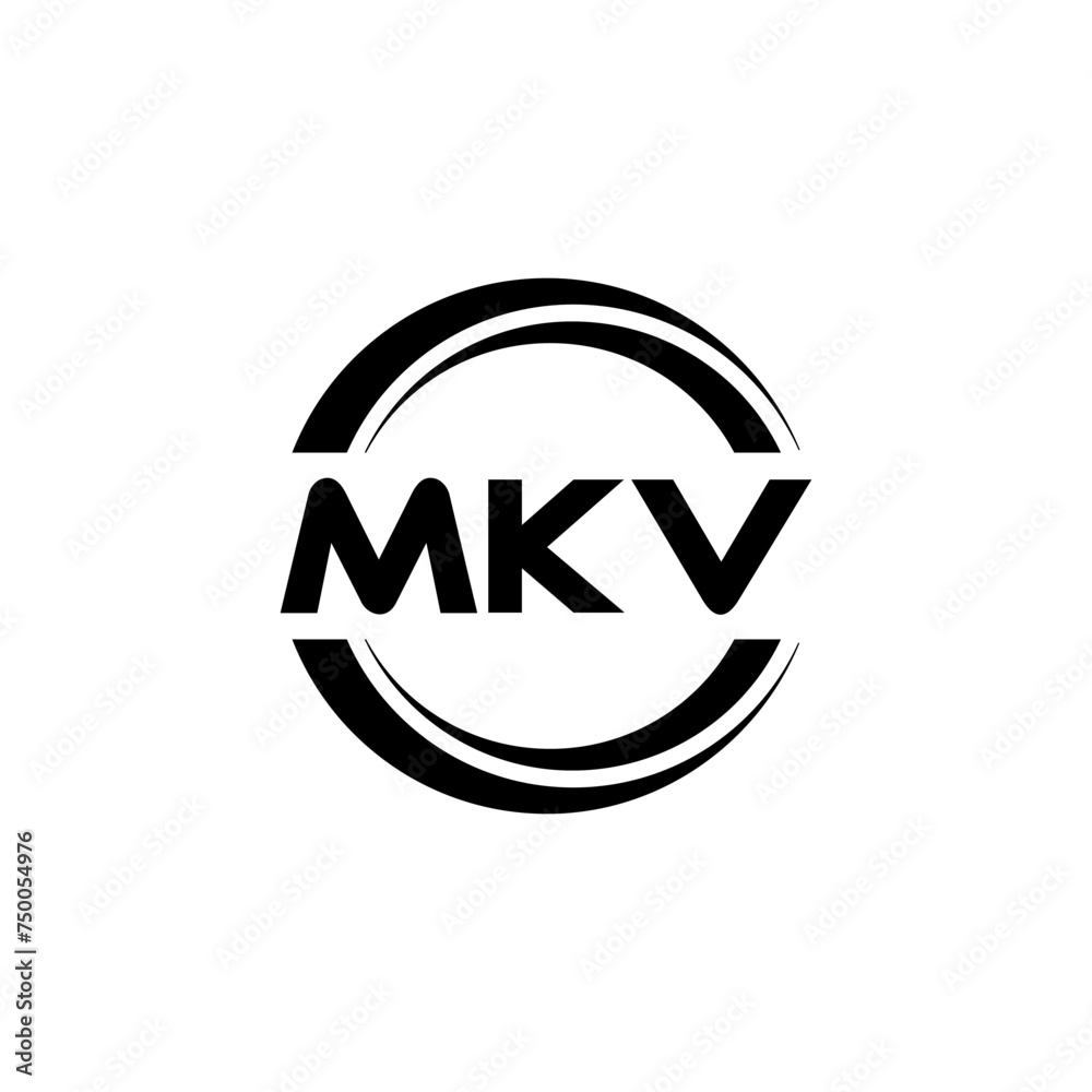 MKV letter logo design with white background in illustrator, vector ...